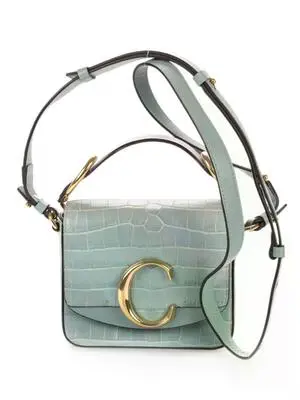 Chloé Crocodile-effect Cross Bodi Bag - Blue