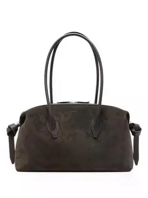 Yuzefi Brioche Duffle Suede Leather Shoulder Bag - Brown
