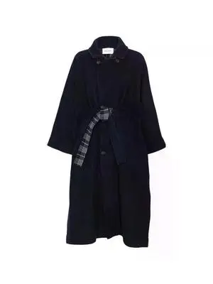 Henrik Vibskov Toadcoat Plaid-belt Coat