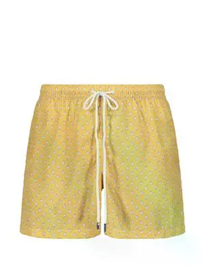 Fedeli Graphic-print Drawstring Swim Shorts - Yellow