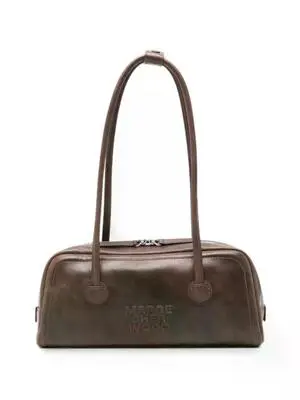 MARGESHERWOOD Debossed Logo Leather Shoulder Bag - Brown