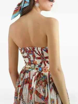Dolce & Gabbana Carretto-print Charmeuse Top