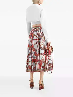 Dolce & Gabbana Carretto-print Poplin Long Skirt