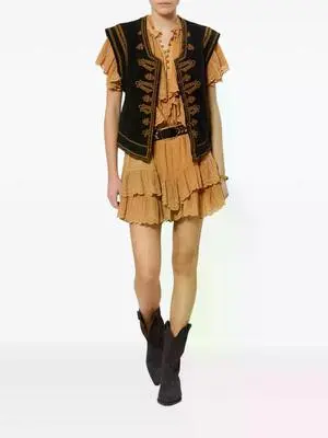 MARANT ETOILE Sleeveless Embroidered Jacket - Black