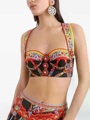 Dolce & Gabbana Carretto-print Poplin Top