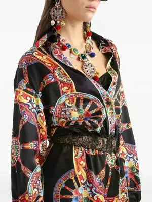 Dolce & Gabbana Carretto-print Lightweight Satin Jumpsuit