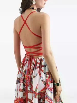 Dolce & Gabbana Carretto-print Poplin Short Dress