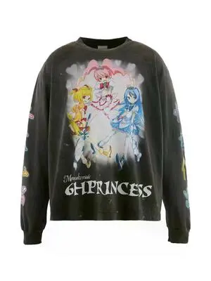 MONONOKE MADE X Takashi Murakami Graphic-print Long-sleeve T-shirt - Black