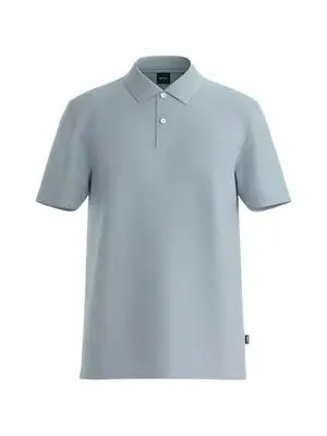 BOSS Jacquard-knit Polo Shirt - Blue