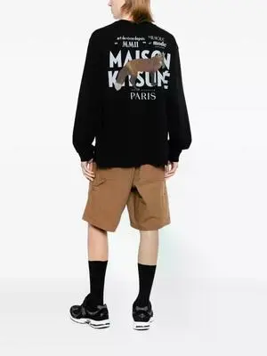 Maison Kitsuné Logo-print Long-sleeve T-shirt