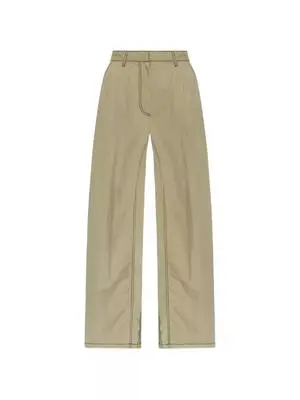 DIESEL® Contrast Stitch Wide-leg Trousers - Green