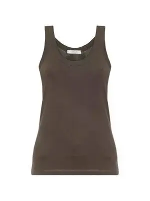 LEMAIRE Lemmaire Ribbed-knit Scoop-neck Tank Top - Brown