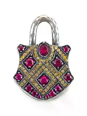 SEVAN BIÇAKÇI Embellished Padlock Pendant - Silver