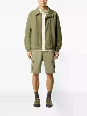 Stone Island Stretch Organic Cotton Twill Cargo Bermuda Shorts - Neutrals
