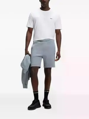 BOSS Logo Embroidered Track Shorts - Blue