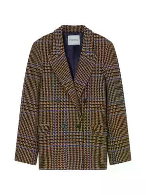 Closed Check-pattern Double-breasted Blazer - Brown