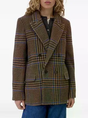 Closed Check-pattern Double-breasted Blazer