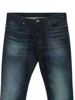 Emporio Armani Faded Effect Whiskered Jeans