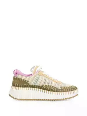 Chloé Nama Whipstitched Mesh Sneakers - Neutrals