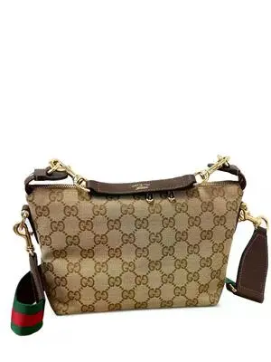 Gucci Gg Supreme Web Shoulder Bag - Neutrals