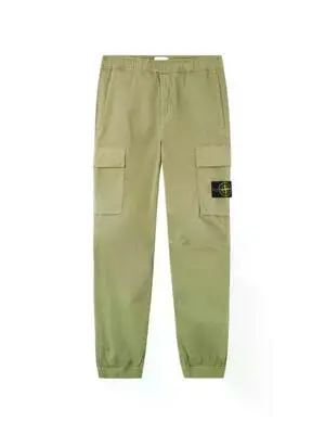 Stone Island Stretch Organic Cotton Twill Cargo Pants - Green