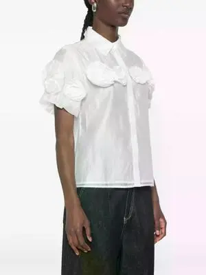 PAPER LACE Floral Appliqué Short-sleeve Shirt