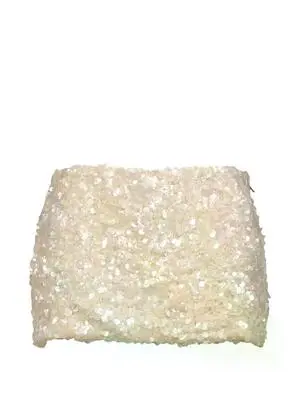 GLOWNY Sequin-embellished Mini Skirt