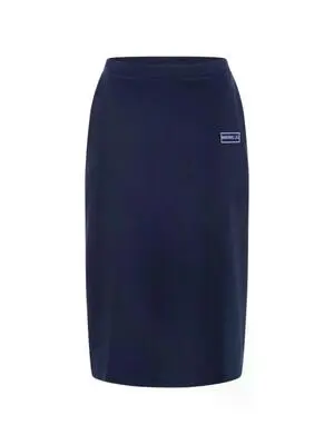 JULIE KEGELS Johanna Logo-patch Midi Skirt - Blue