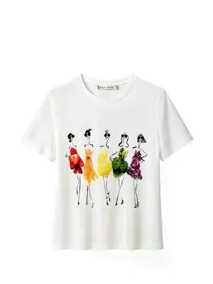Alice + Olivia Graphic Print T-shirt - White