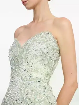 Elie Saab Strapless Maxi Dress With Bead And Sequin Embellishments