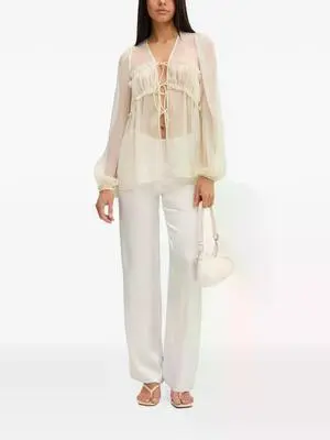 Bardot Ashton Ruffled Tie-fastening Blouse
