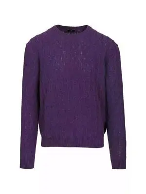 Etro Pegaso Cable-knit Sweater - Purple