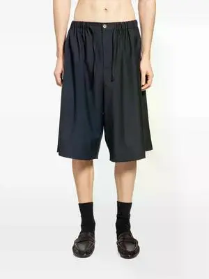 ROSE BURRITO Drawstring Virgin-wool Shorts - Blue