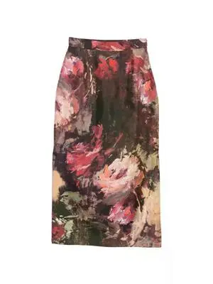 Antonio Marras Floral Print Midi Skirt