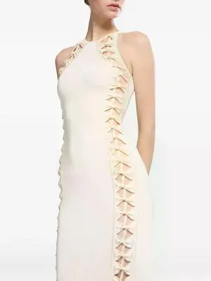 Elie Saab Bow-detailed Cut-out Maxi Dress