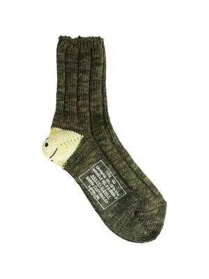 Kapital Rainbowy Happy Heel Socks - Green
