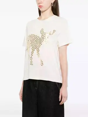 JW Anderson Animal Star Embellished T-shirt - Neutrals