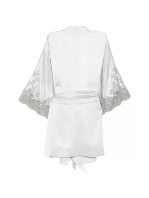 Carine Gilson Lace-trim Silk Dressing Gown