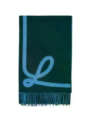 Loewe Fringed-hem Scarf - Green