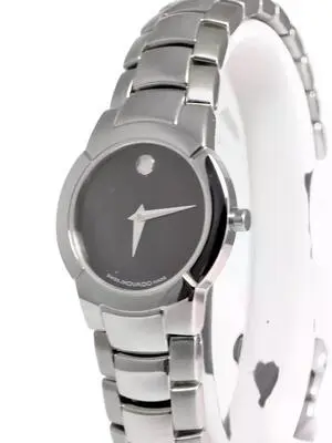 Movado Museum 25mm Stainless Steel Link Bracelet Watch - Black