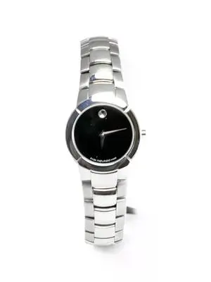 Movado Museum 25mm Stainless Steel Link Bracelet Watch - Black