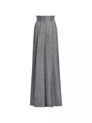 Elie Saab Prince De Galles-print Silk Trousers - Grey