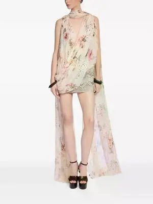 Elie Saab Floral-print Silk Mini Dress