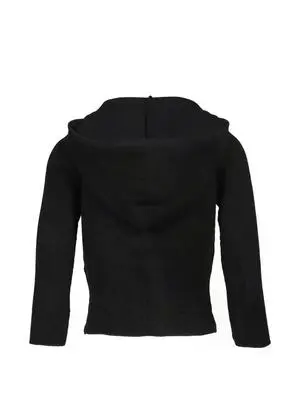 GLOWNY 3/4 Sleeve Hooded Button-front Hoodie