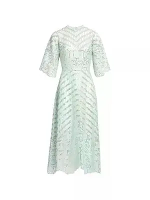 Elie Saab Sequin-embroidered Lace Midi Dress - Green