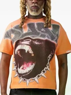 DUAA Chainlink Rhinestone-embellished T-shirt