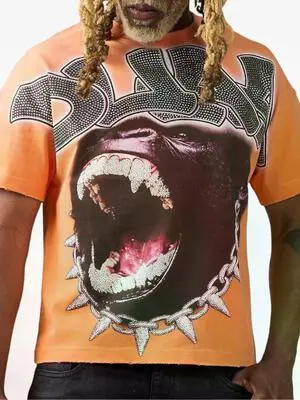 DUAA Chainlink Rhinestone-embellished T-shirt