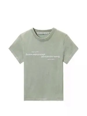 Alexander Wang Logo Print Short Sleeve T-shirt - Green