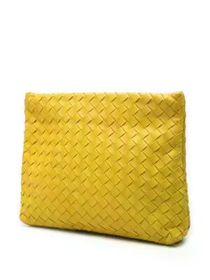Bottega Veneta Woven Nappa Leather Fold Over Clutch Bag