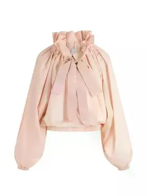PATOU Ruffled Bow Detail Top - Pink